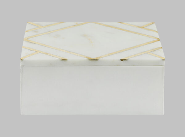 Marble Rectangular Box W/Gold – Mueblería Bonanza